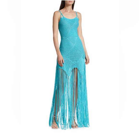 Line & Dot | Dresses | Nwt Turquoise Blue Line Dot Wanderer Fringe ...